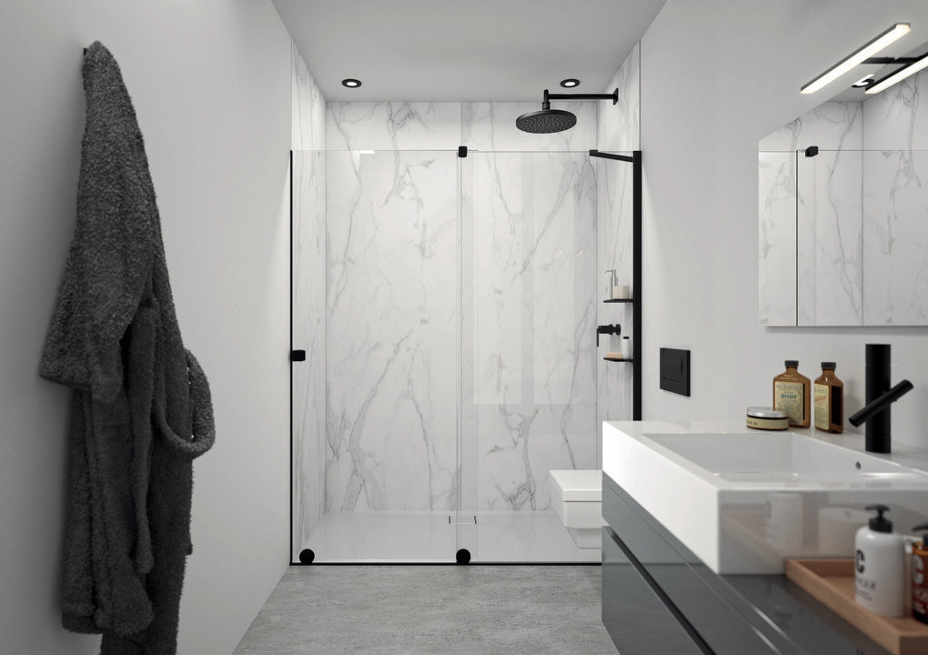 Xtensa pure Walk-In sliding door, 1-panel with fixed segment XT01